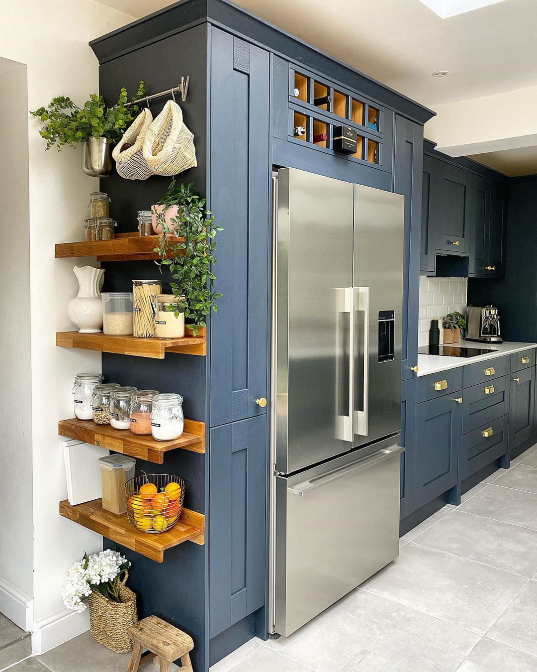 Kitchen with larder unit store